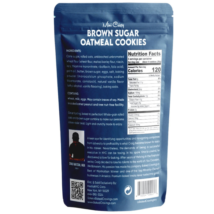 Brown Sugar Oatmeal Cookie Bag 5oz (Nut-Free) — Baked Cravings