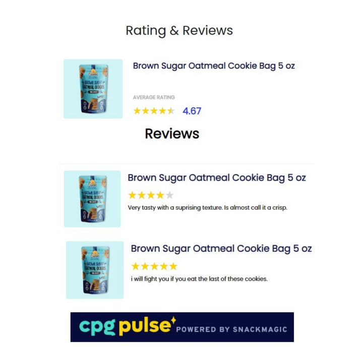 Brown Sugar Oatmeal Cookie Bag 5oz (Nut-Free) — Baked Cravings